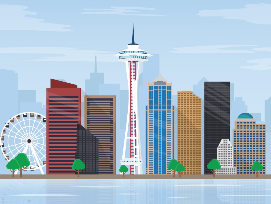 Seattle Skyline Cartoon