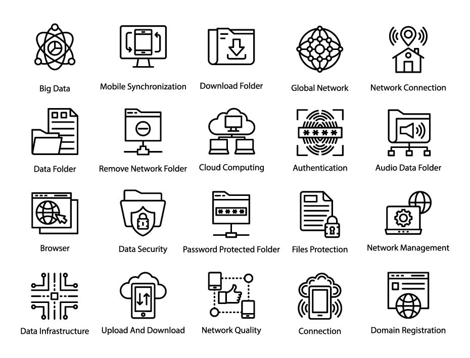 Computer Networking Icons | Frebers