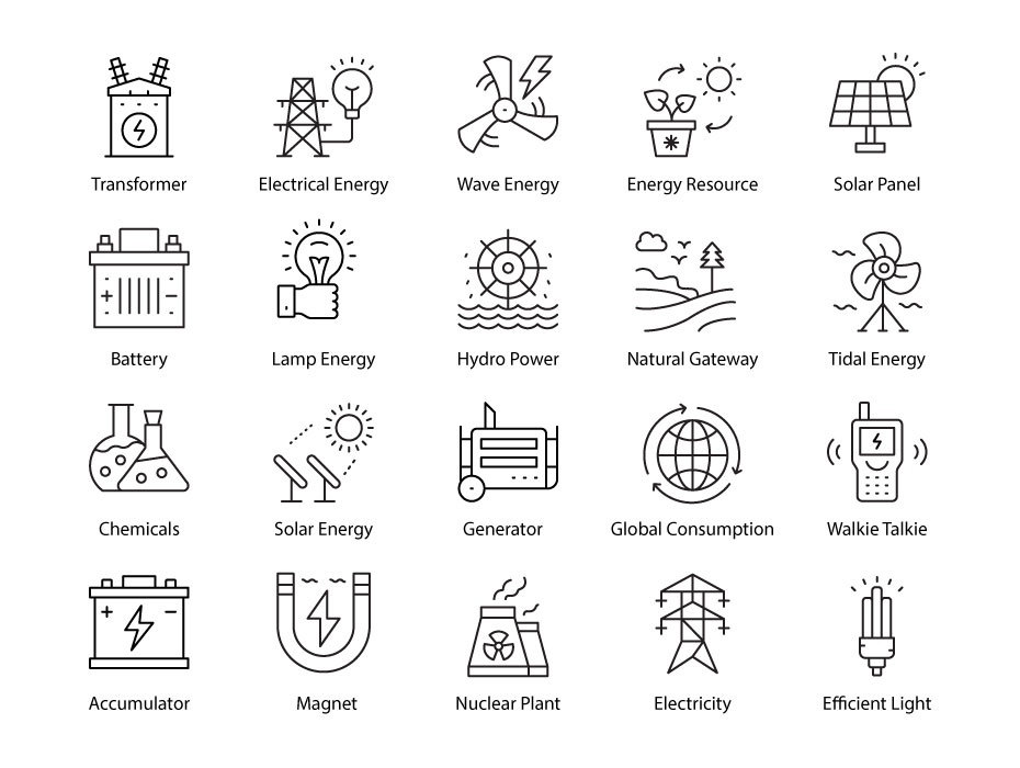 Energy Icons Free | Frebers