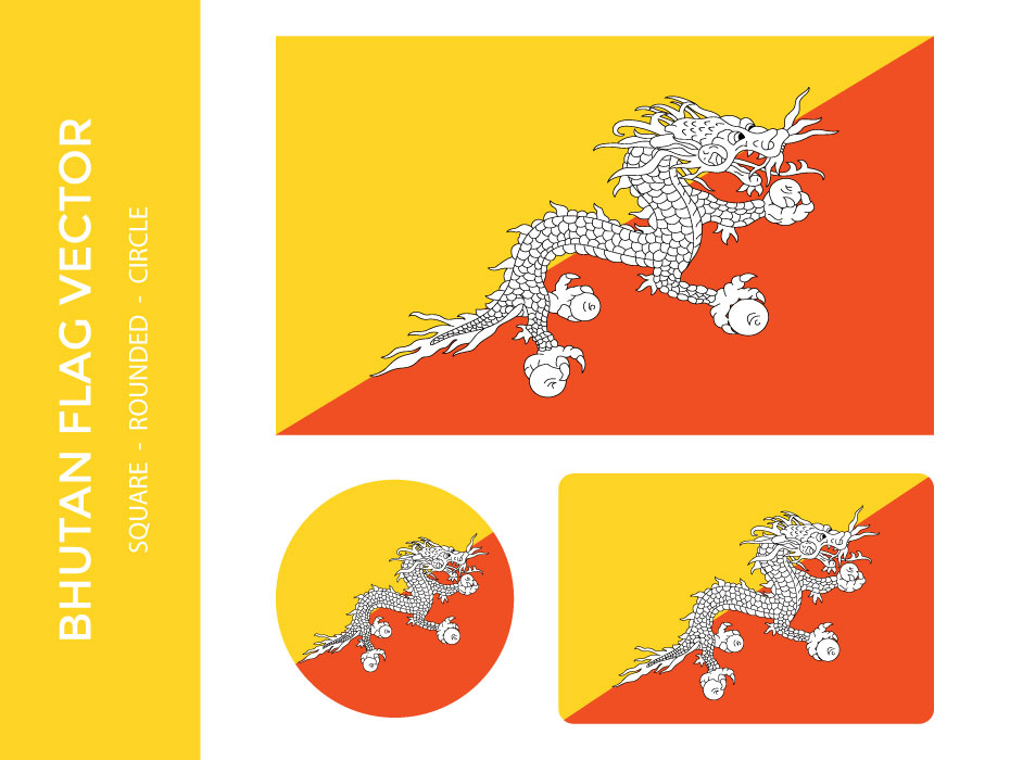 Bhutan Flag Vector | Frebers