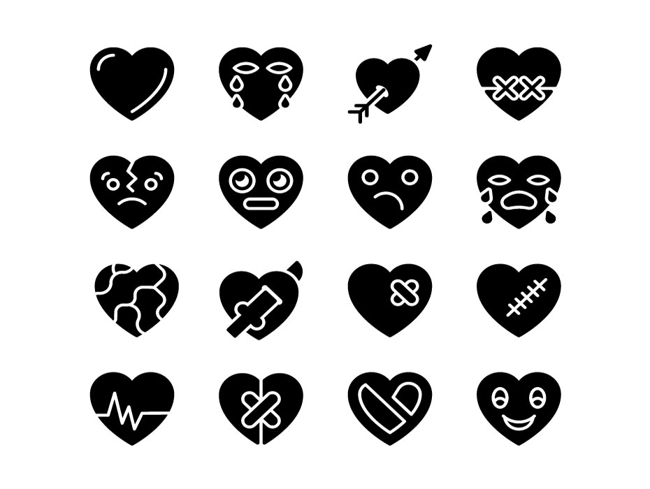 Heart Glyph Icons | Frebers