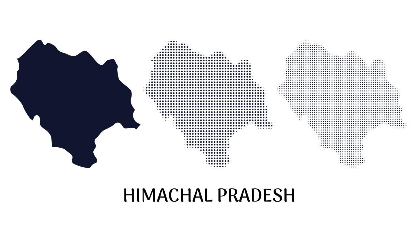 Himachal Pradesh Map Vector | Frebers