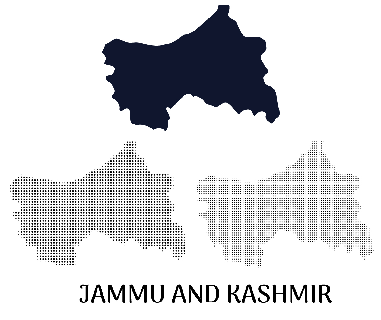 Jammu and Kashmir Map Vector | Frebers