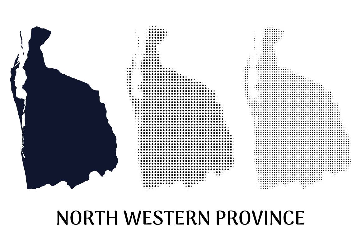 North Western Province Map Vector | Frebers