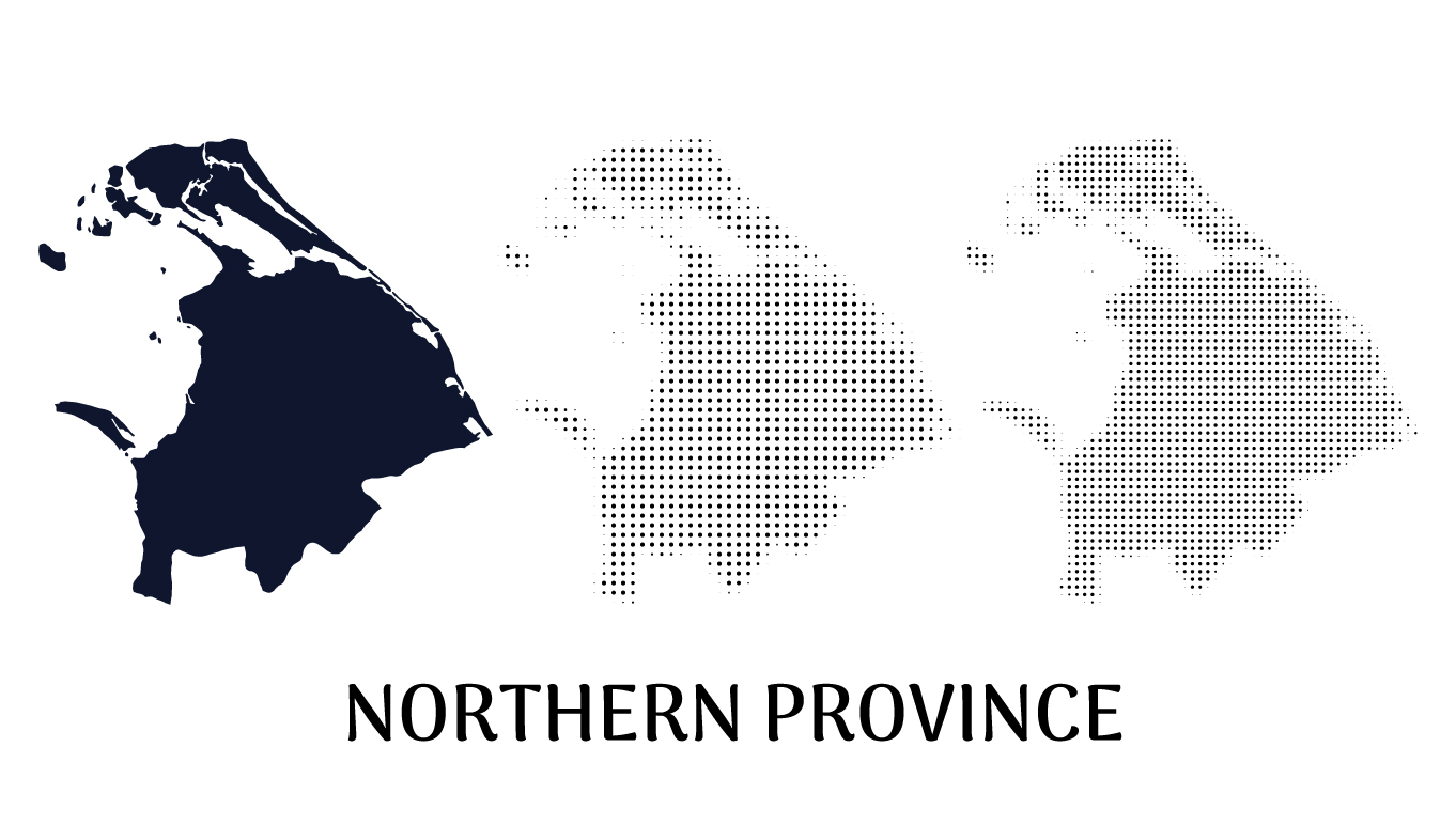 Northern Province Map Vector - Frebers