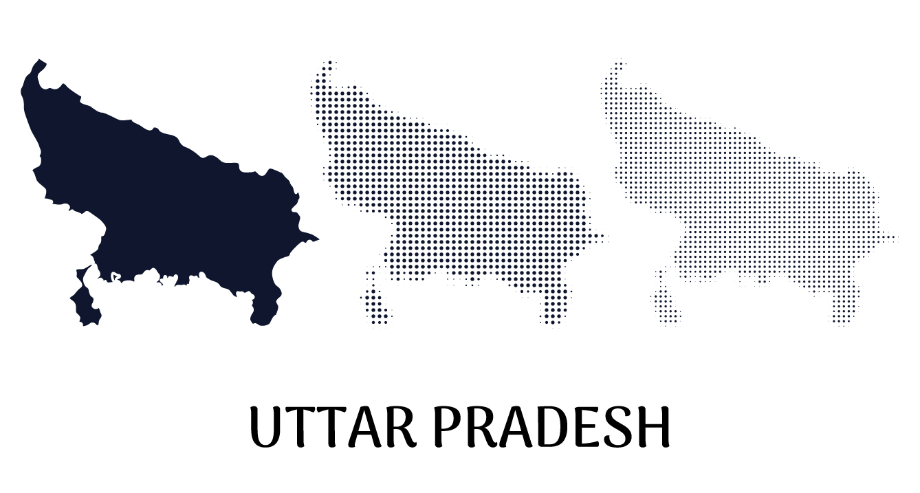 Uttar Pradesh Map Vector | Frebers