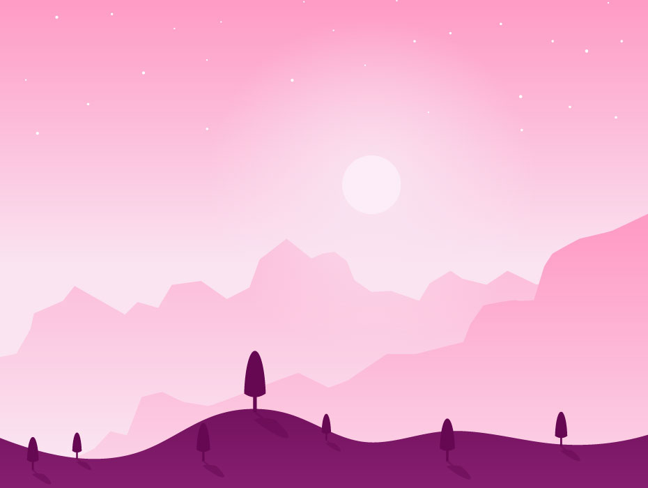 Violet Sky Landscape Illustration Vector - Frebers