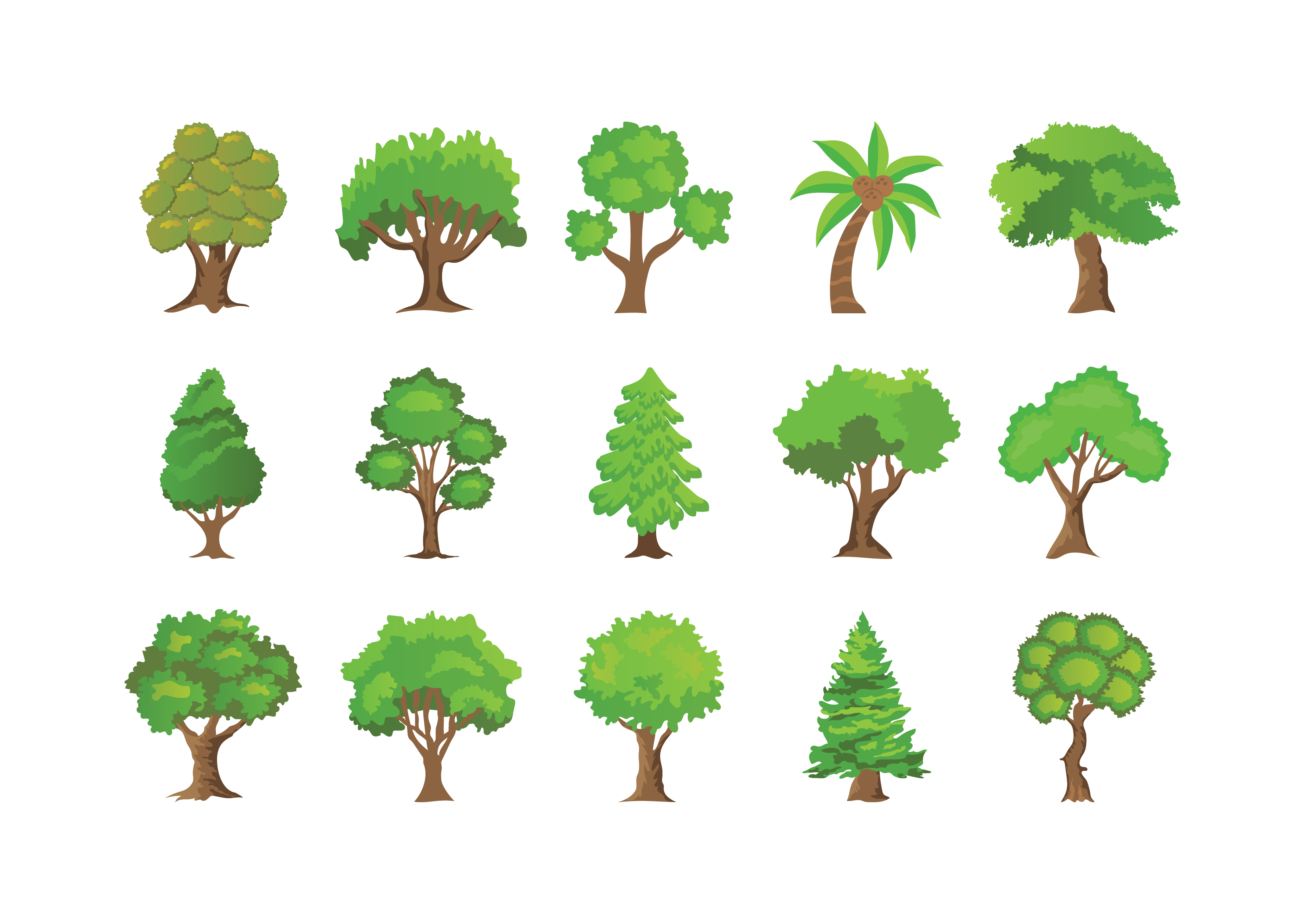 Creative Tree Icons Set Download | Frebers