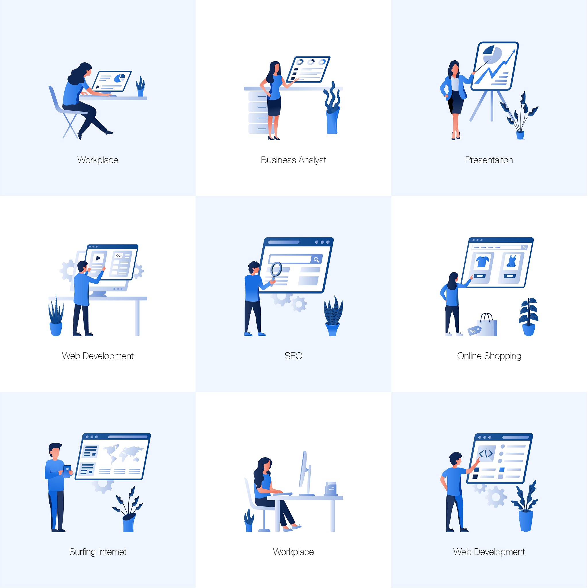 Work Management Vector Illustrations - Frebers