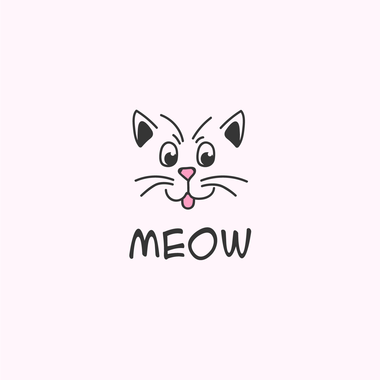 Meow Logo Vector Image - Frebers