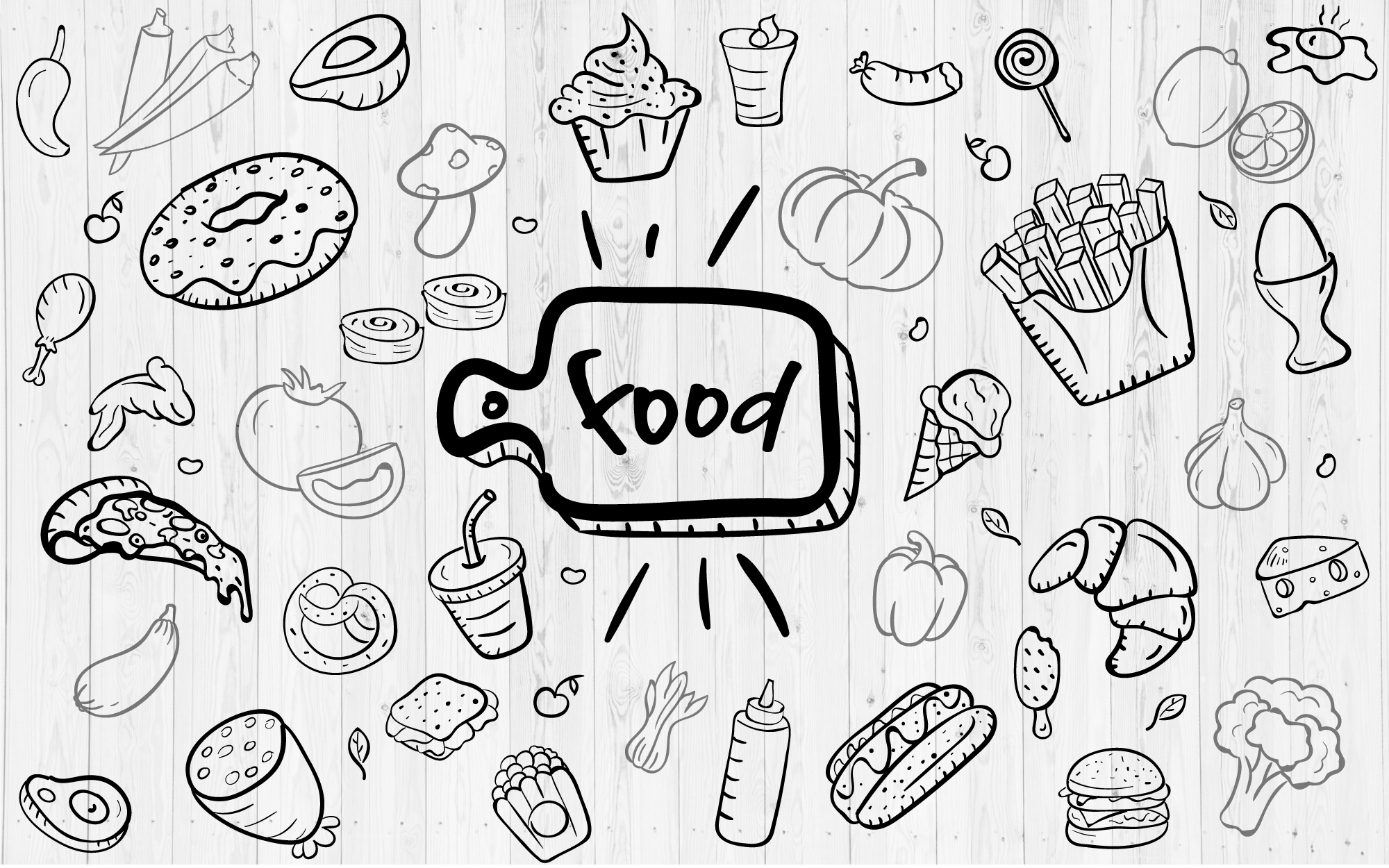 Hand Drawn Food Background | Frebers
