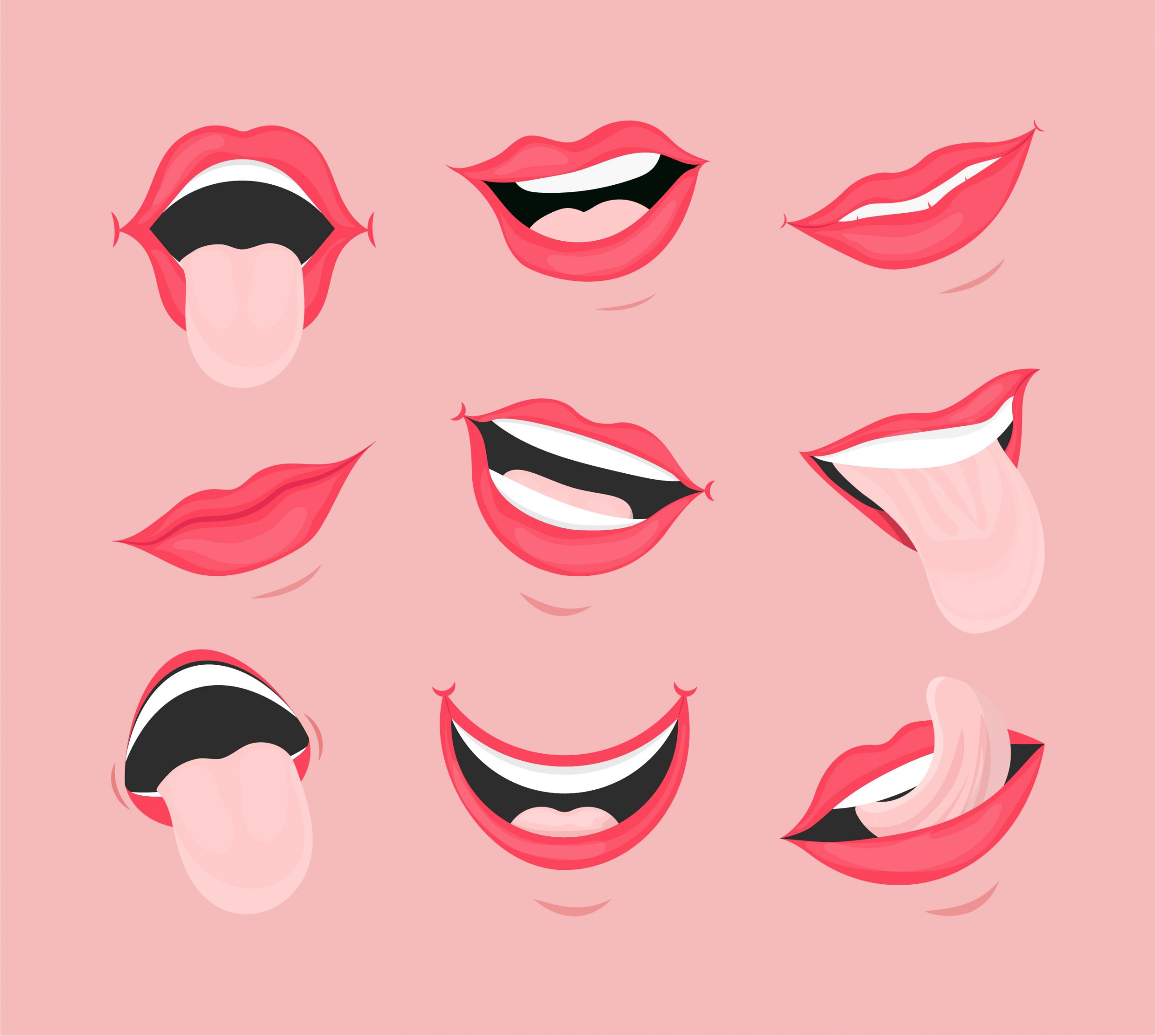 Cartoon Mouth Vector Set Free Download - Frebers