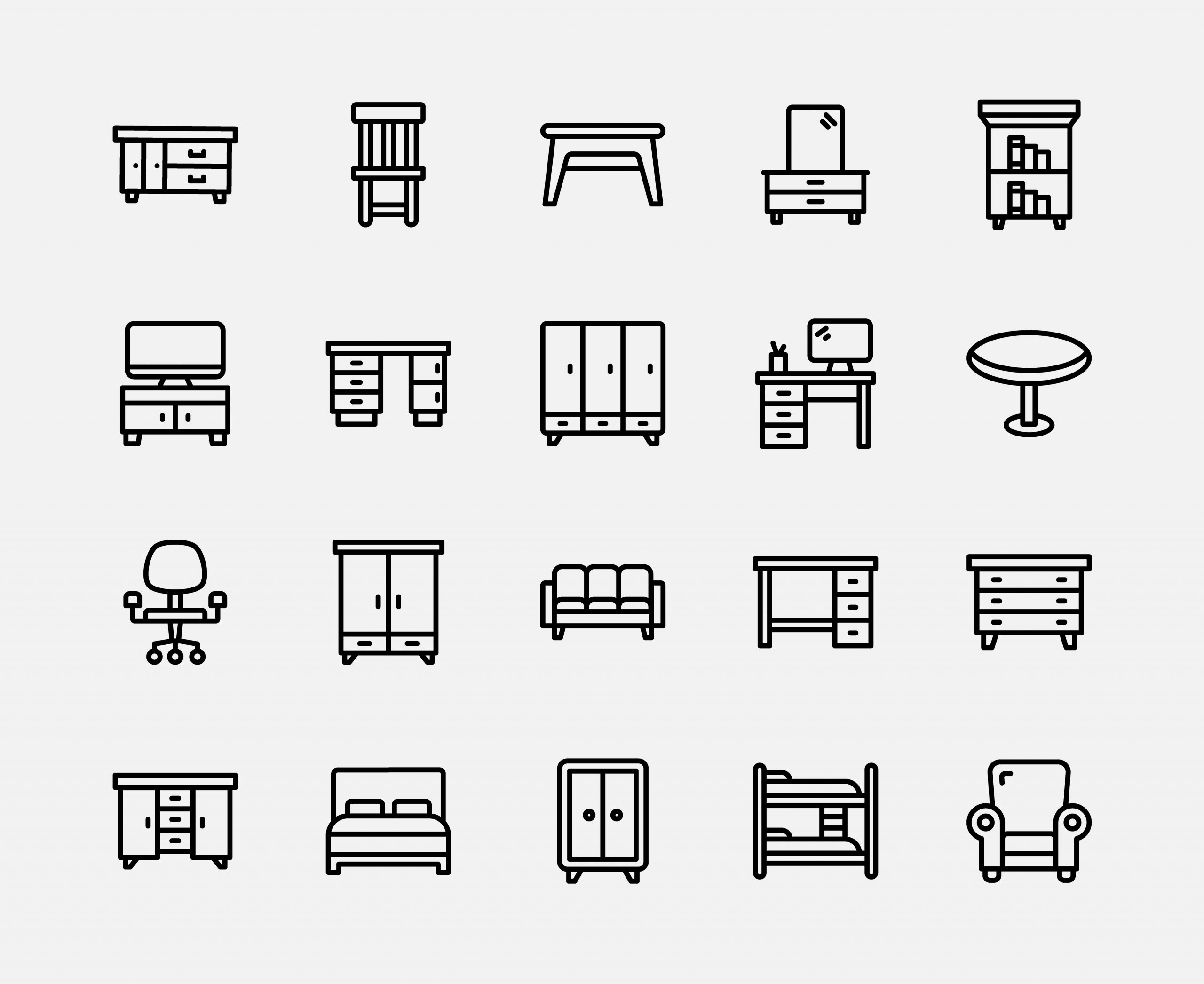 Furniture Icons Free Vector Art - Frebers