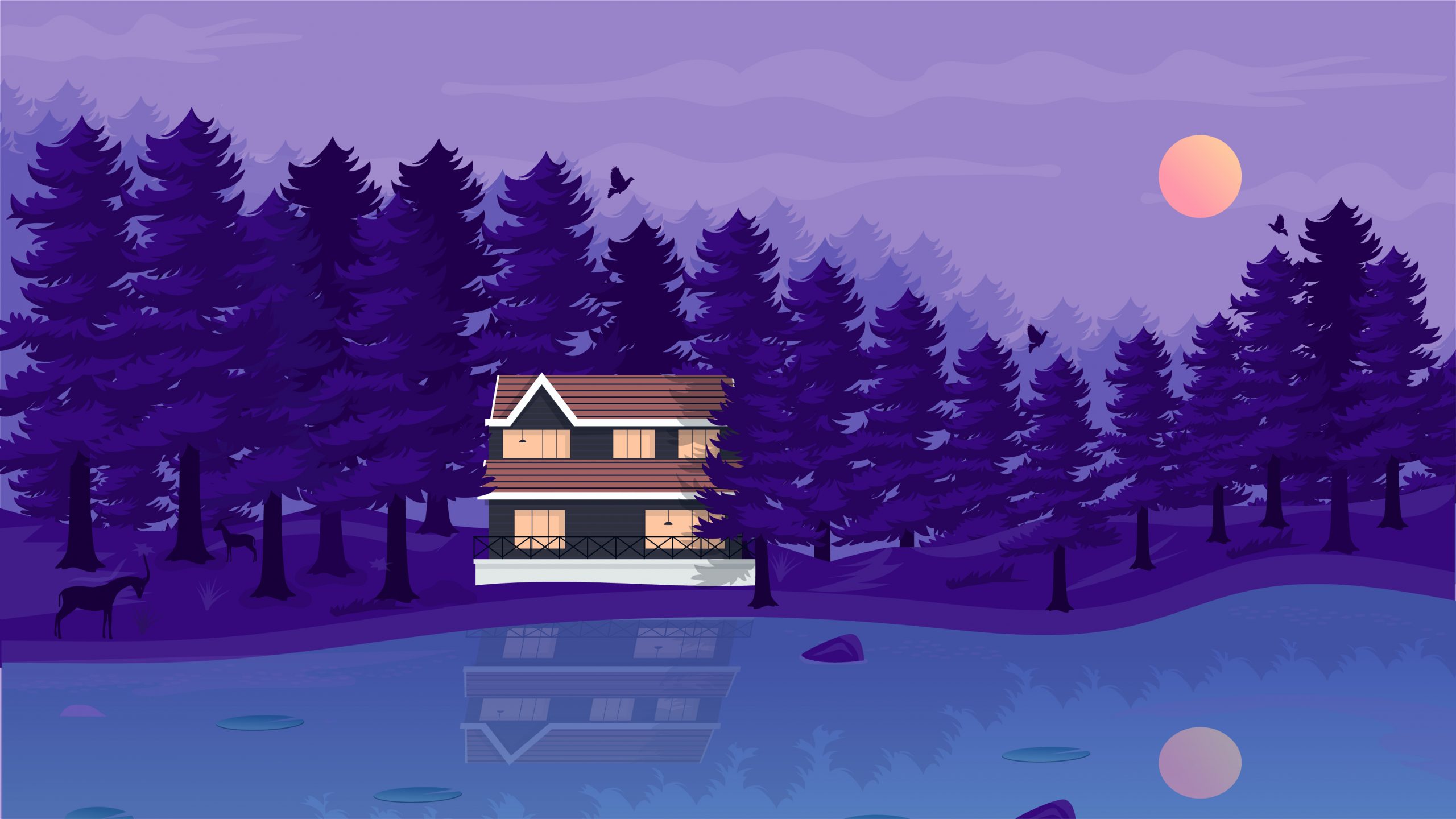Forest House Vector Art - Frebers